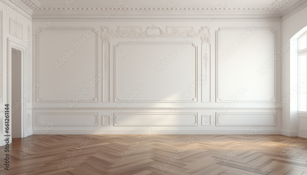 Empty room interior design, open space with white walls with stucco and ...