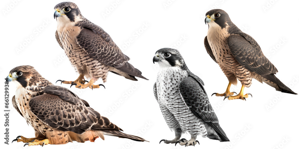 Falcon,set of falcons isolated on transparent background,transparency ...
