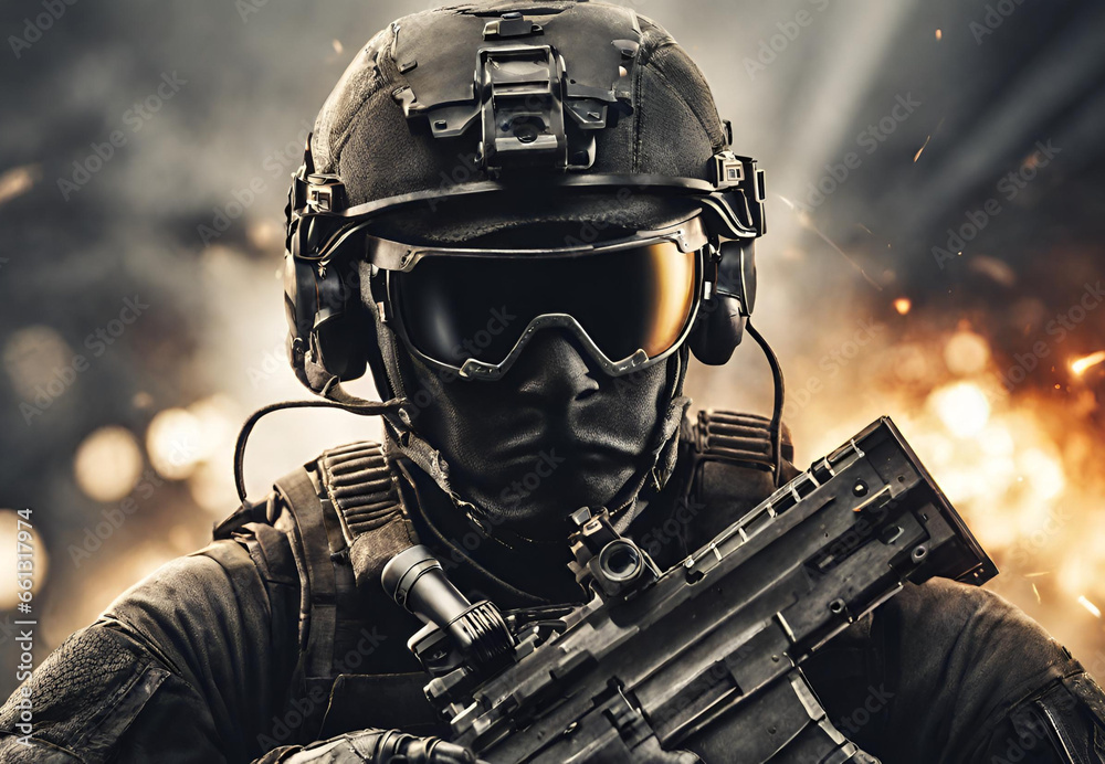 Army Infantry Soldier, Combat Rifleman, Military Service Member ...