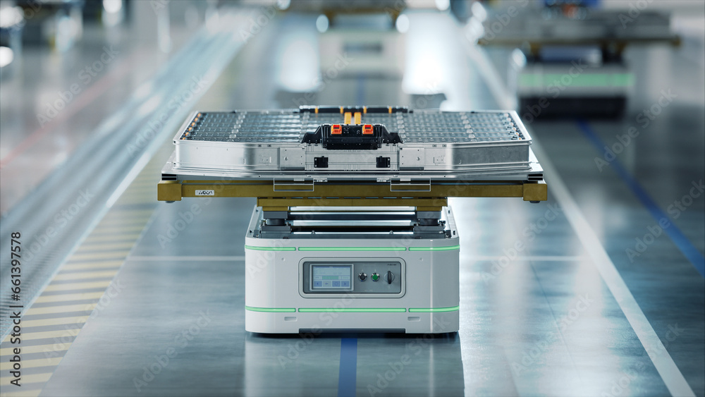 Automated Guided Vehicle in Industrial Environment. Autonomous AGV ...