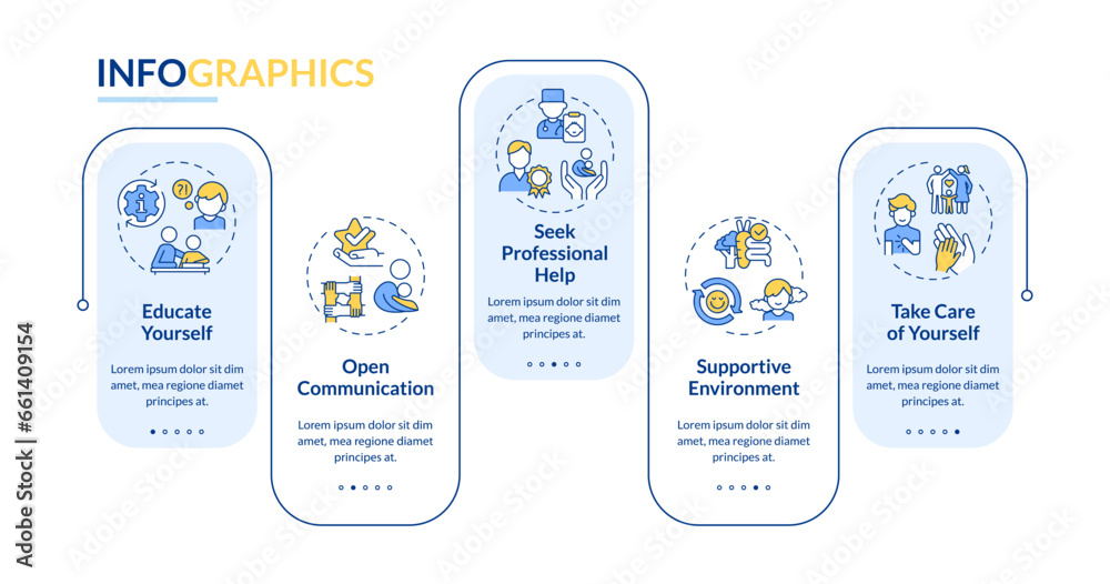 2D parenting children with health issues vector infographics template ...