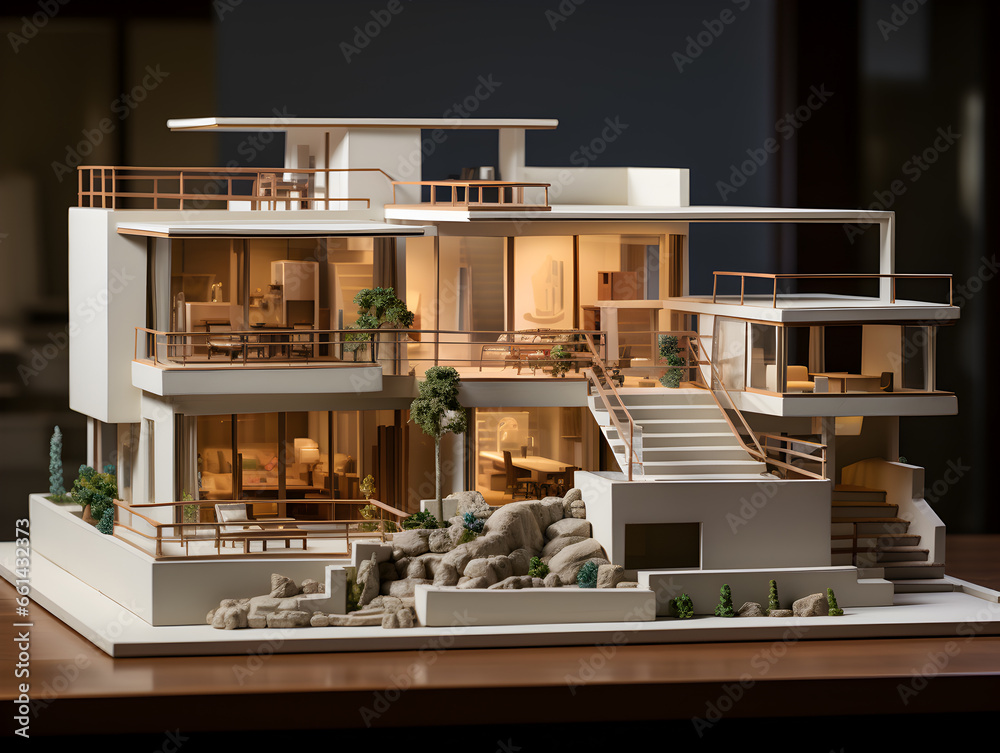 AI-generated 3D model of a modern building Stock Illustration | Adobe Stock
