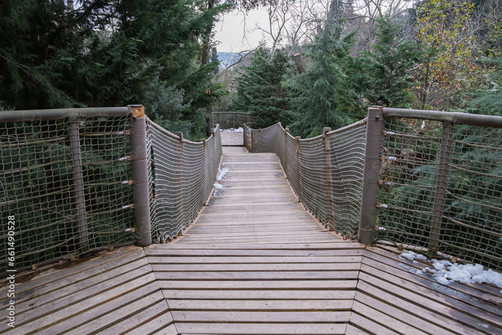 Nice photo of rope bridge in Yıldız Park in Istanbul, Turkey Stock ...