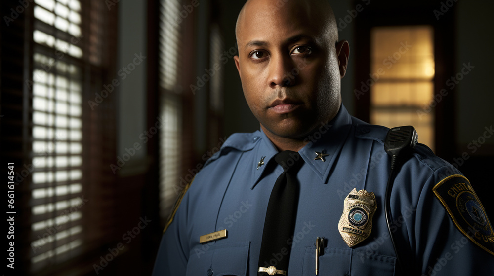 an American sheriff or commissioner or police officer, police badge and ...