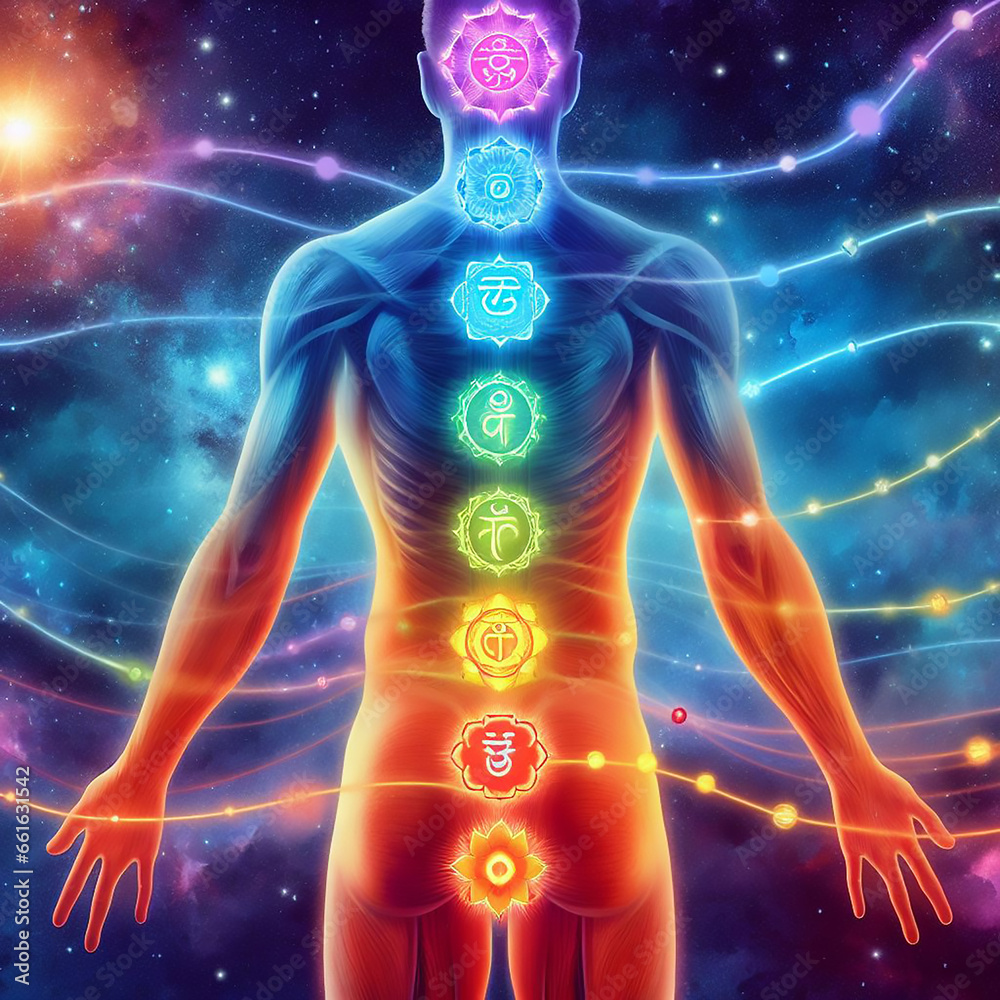 7 Chakras human body, Yoga meditation, aura, spiritual and Yin Yang ...