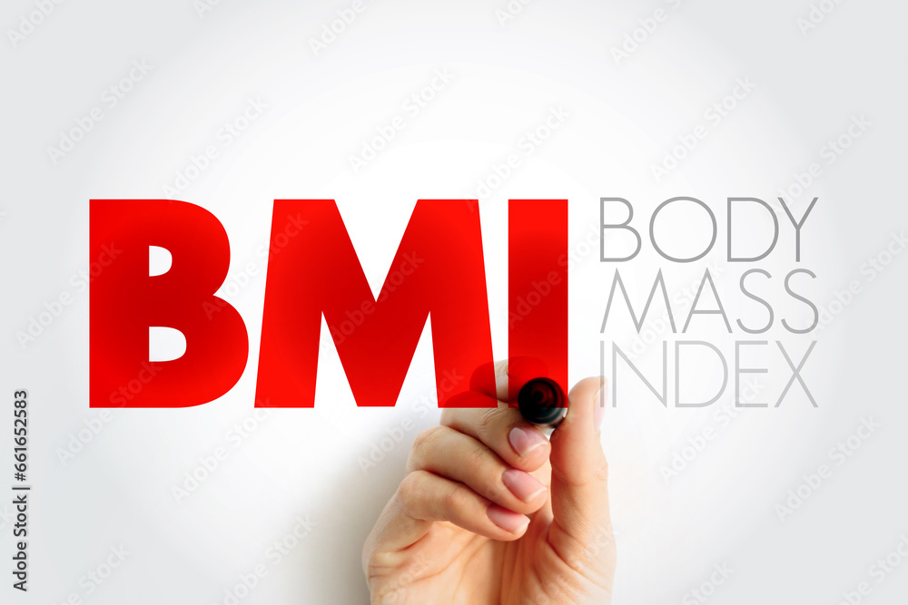 BMI Body Mass Index - value derived from the mass and height of a ...