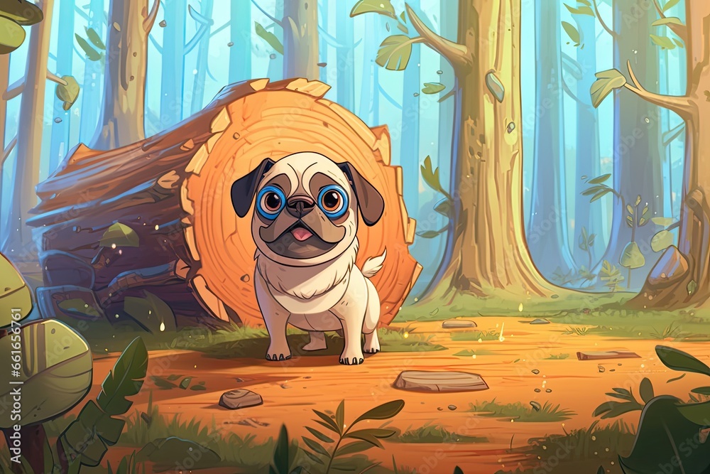 Cute Cartoon Pug Series: Pugs in Imaginary World Settings - Explore the ...