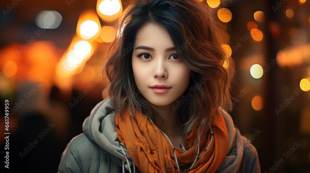 Portrait Candid Korean Woman With Arms Crossed Looks, Background Images ...