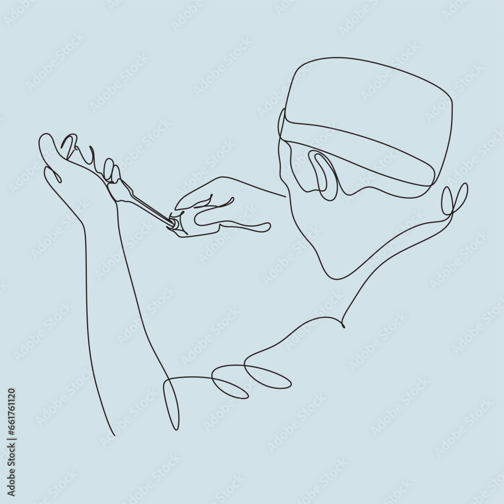 medical and medicine laboratory, woman with pipette line art Stock ...