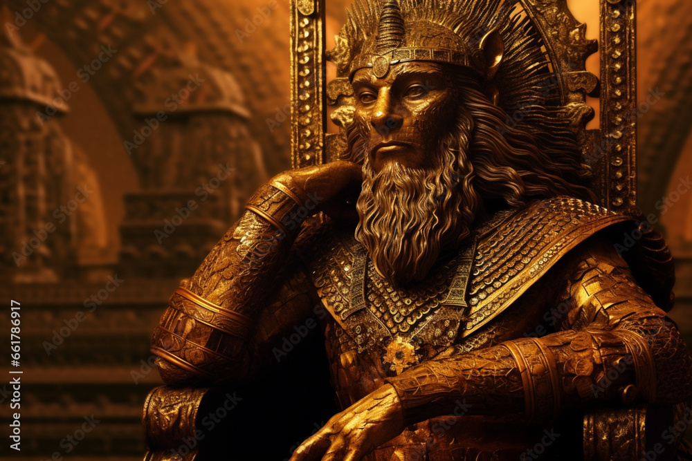 An abstract portrayal of King Nebuchadnezzar II, the prominent ruler of ...