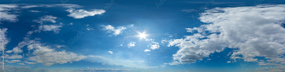 360 VR 2:1 equirectangular blue sky with clouds background overlay ...