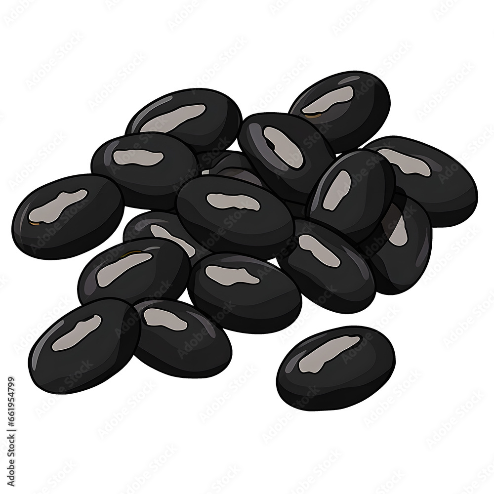 cartoon clipart of Black Beans, food clipart, vegetables clipart, transparent background ...