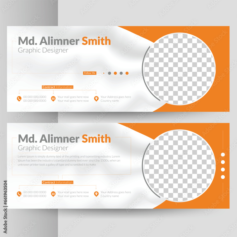 Personal Facebook Cover Page design , vector file template layout Stock ...