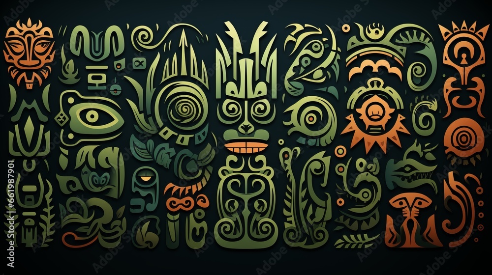 ภาพประกอบ Stock Tattoo in Polynesian and Maori style, preparation of ...