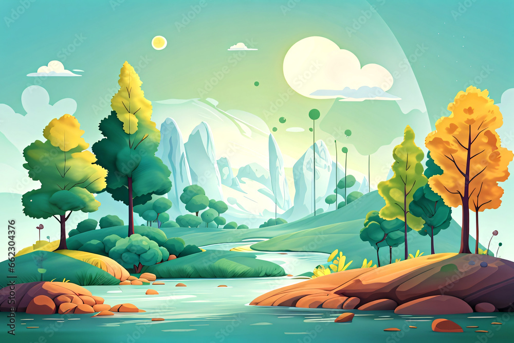 World Environment Day. Nature and landscape background, Poster, banner ...