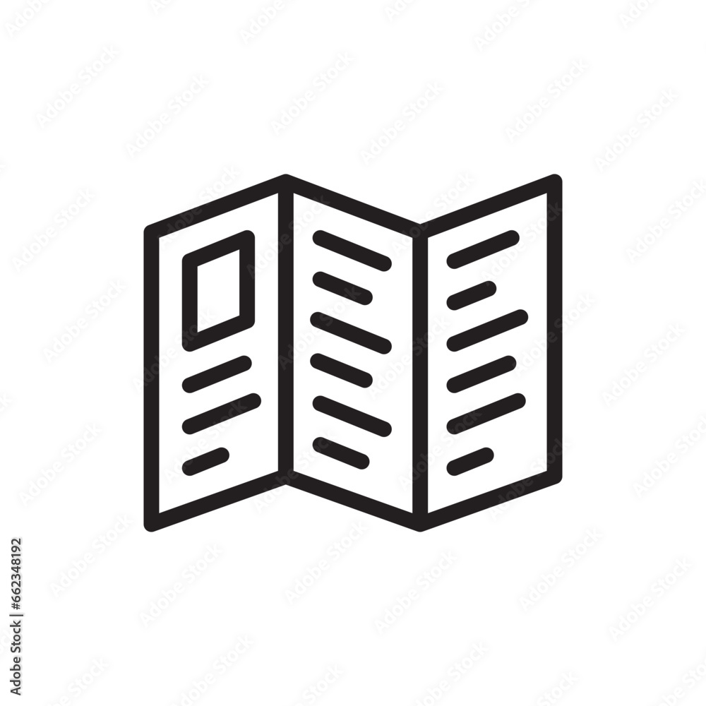 Booklet icon. Brochure sign. Tri-fold brochure symbol. Booklet symbol ...