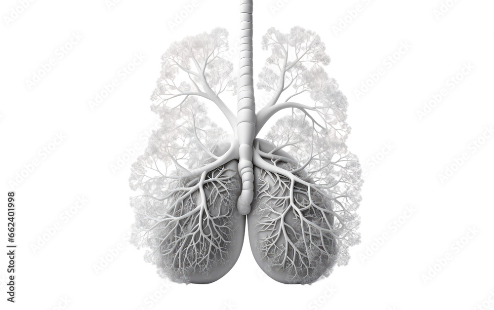 Human Lungs Vital Organs Revealed in Close Examination on a Clear ...