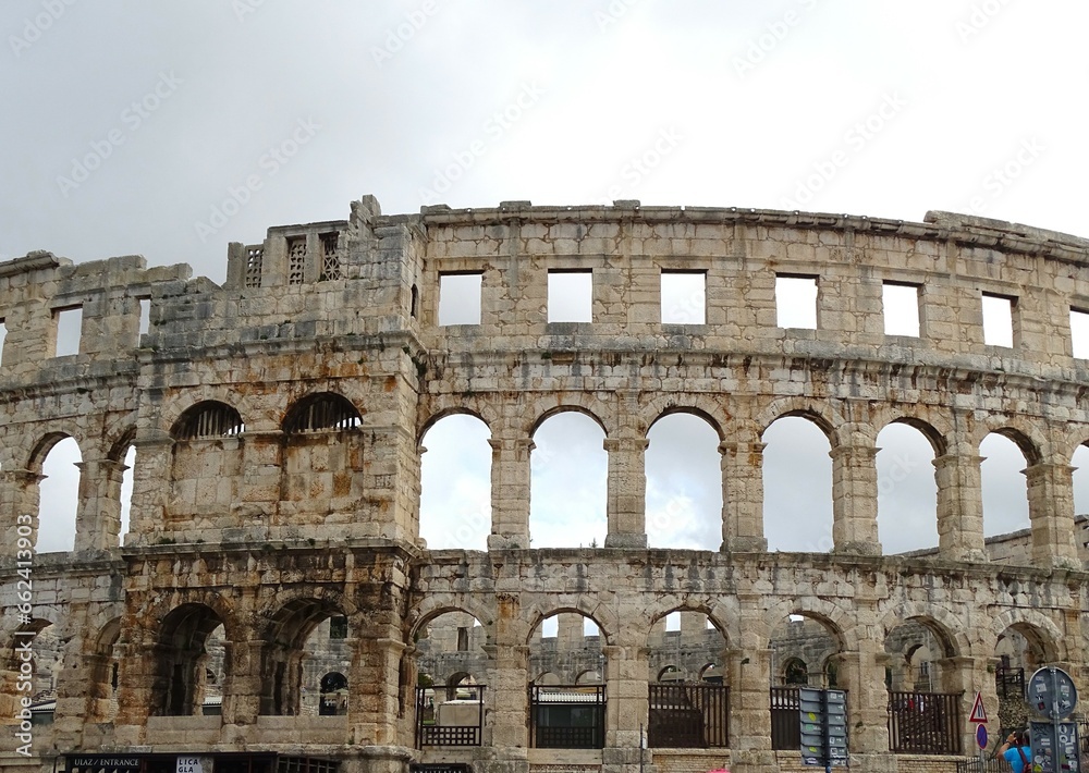 antike, pula, kroatien, arena, pulska arena, römer, mittelalter, wolken ...