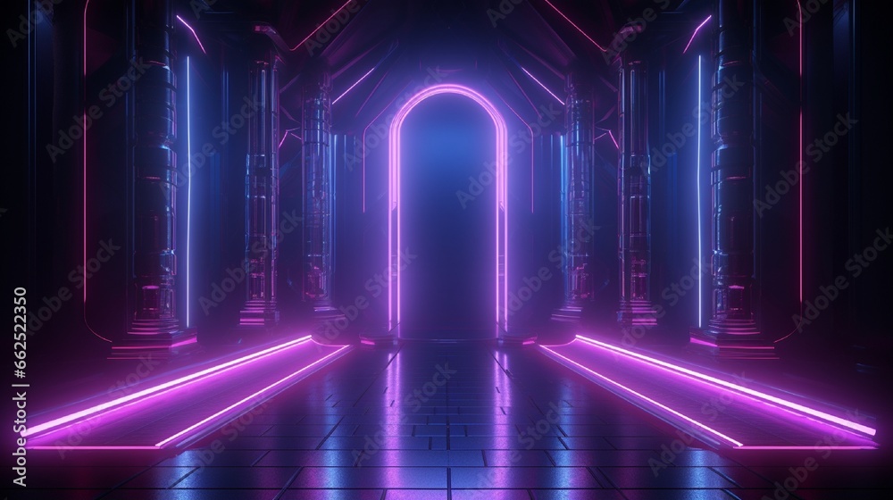 Vip neon lights entrance way background Stock Photo | Adobe Stock