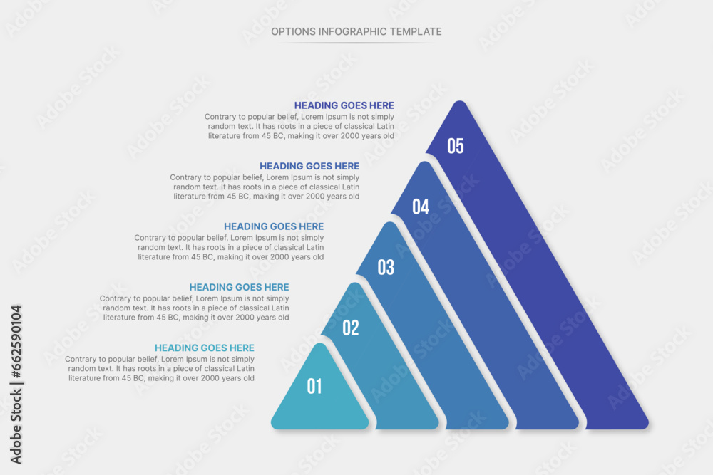 Vector de Stock Hierarchy Pyramid chart flat vector diagram infographic ...