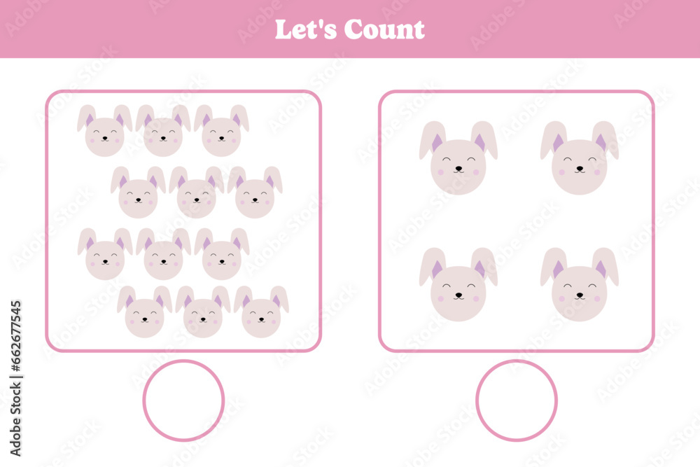 Let's count with rabbit. Educational math game for kids. Printable ...