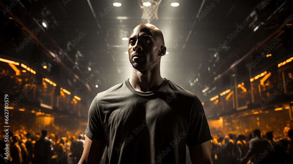 Player Walking on The Court Alone with His Back Turned Crowd in Their ...