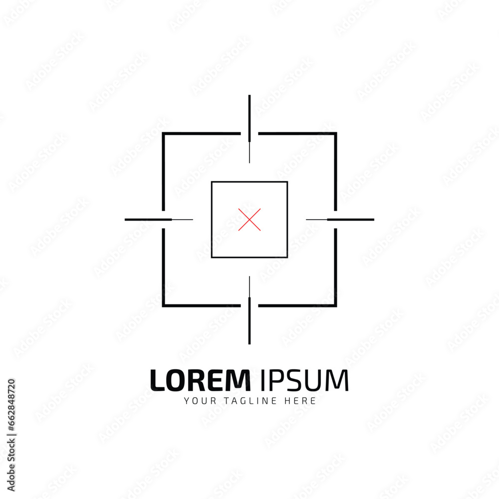 Aim for Excellence Target Logo Design Featuring Crosshair Silhouette ...