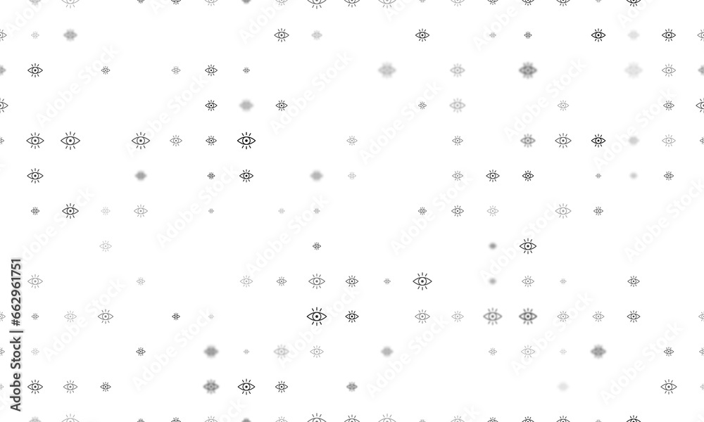 Seamless background pattern of evenly spaced black vision symbols of ...