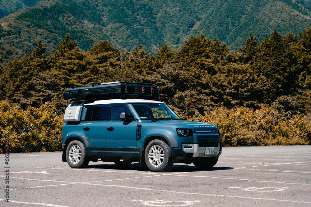 Fujikawaguchiko, Japan - September 13 2023: New Land Rover Defender 110 ...