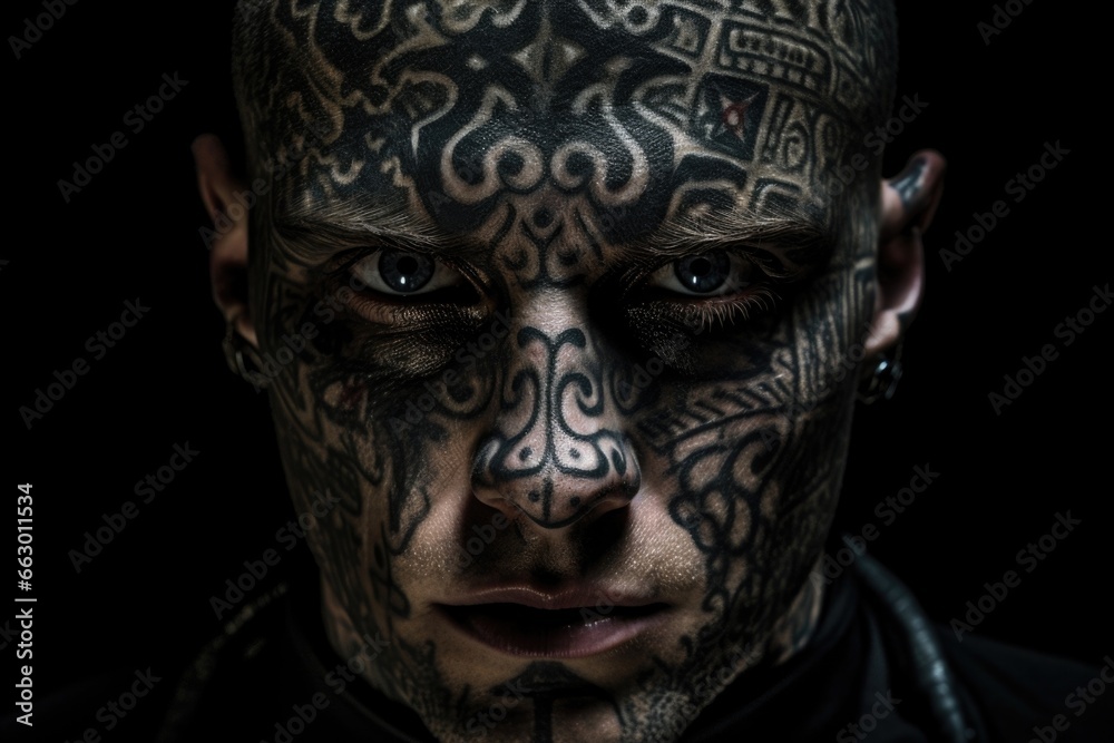 An actor with a heavily tattooed body, representing the different ...