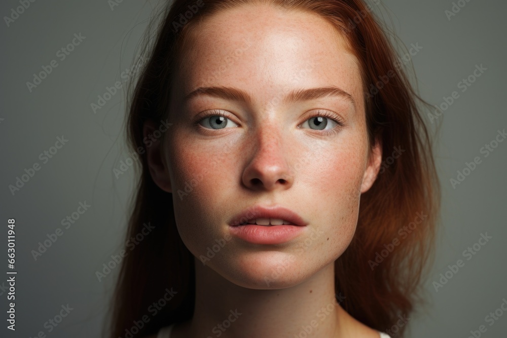 Ilustrace A journalist with mild acne on her chin and jawline ...