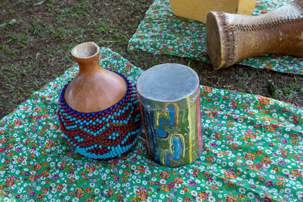 rattle called xereque (Portuguese) traditional instrument of samba and ...