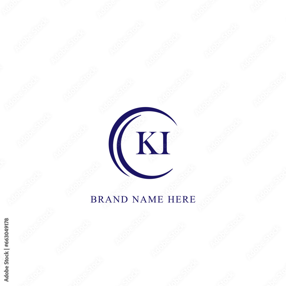 KI Letter Logo Design. Initial letters KI logo icon. Abstract letter KI ...
