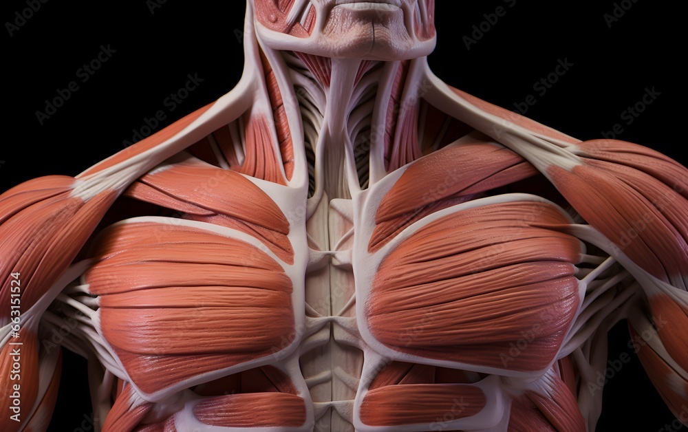 Chest Pectoralis Major and Minor - Anatomy Muscles. generative ai Stock ...