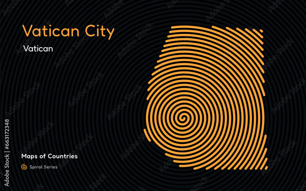 Creative map of Vatican City. Political map. Vatican. Capital. World ...