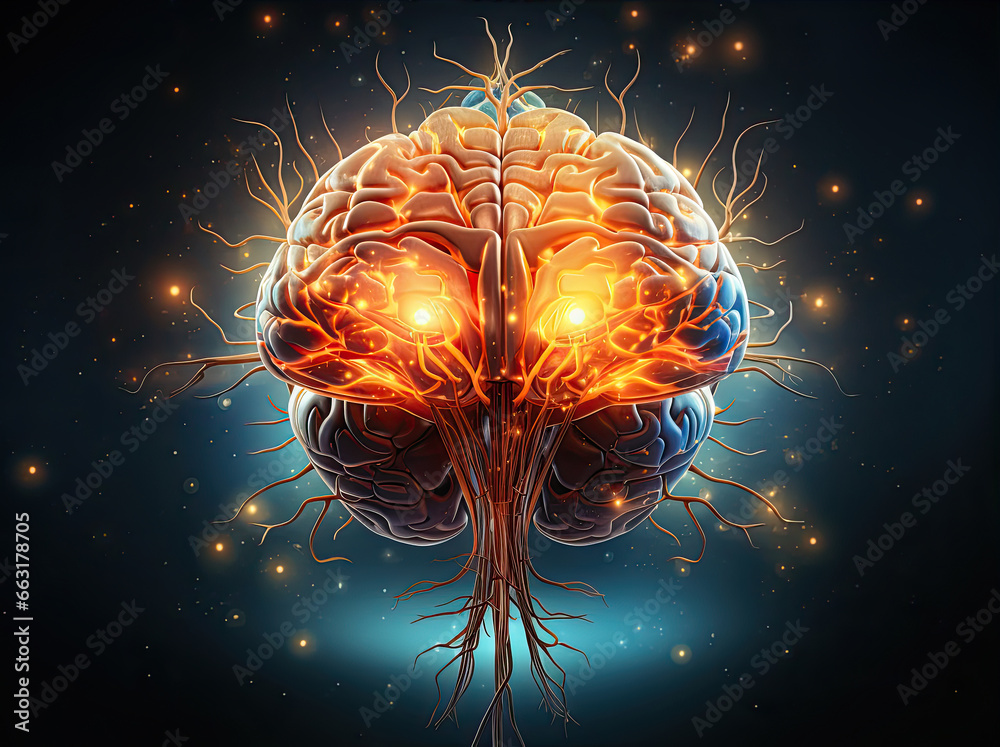 medical illustration of the brain Stock Illustration | Adobe Stock