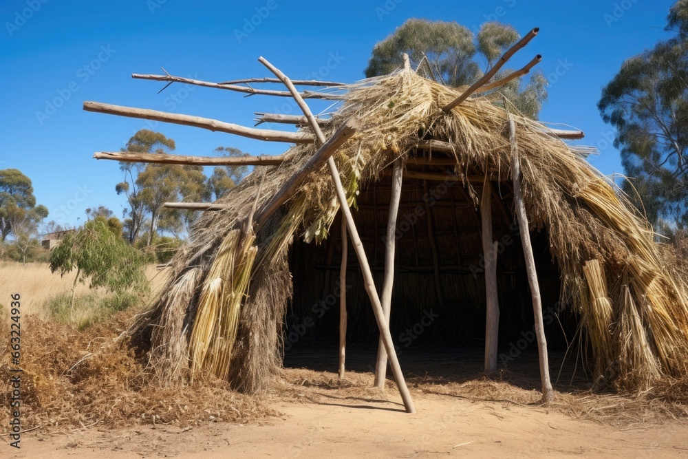 typical native hut made of straw and branches Stock Photo | Adobe Stock