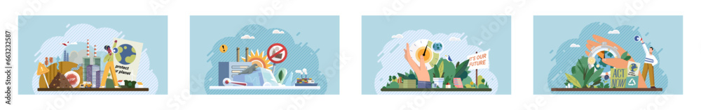 Climate change. Save the planet. Vector illustration On World Environment Day, lets commit to ...