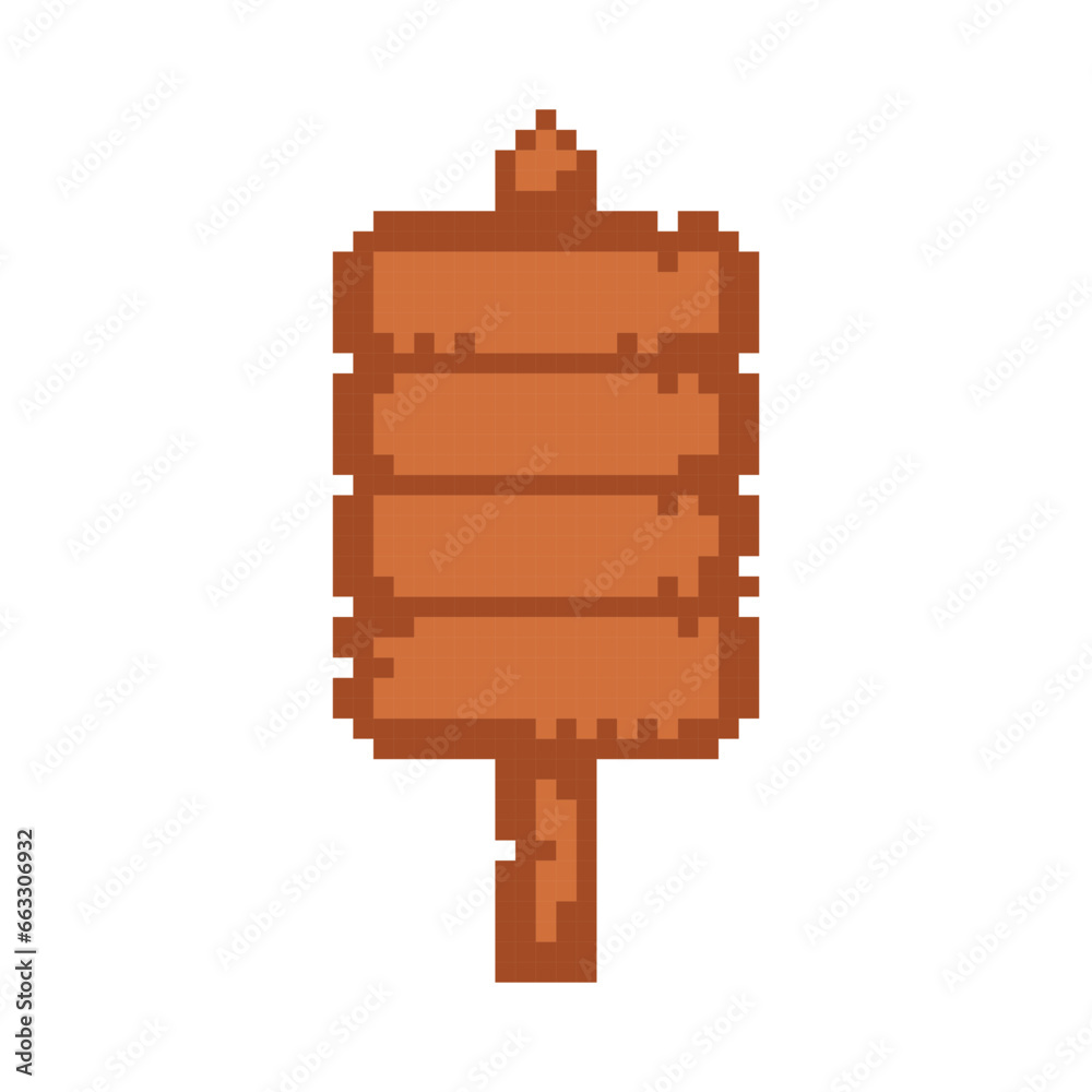 Pixel wooden roadside sign, old village, 8 bit timber roadside pointer ...