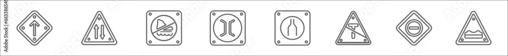 outline set of traffic signs line icons. linear vector icons such as ...