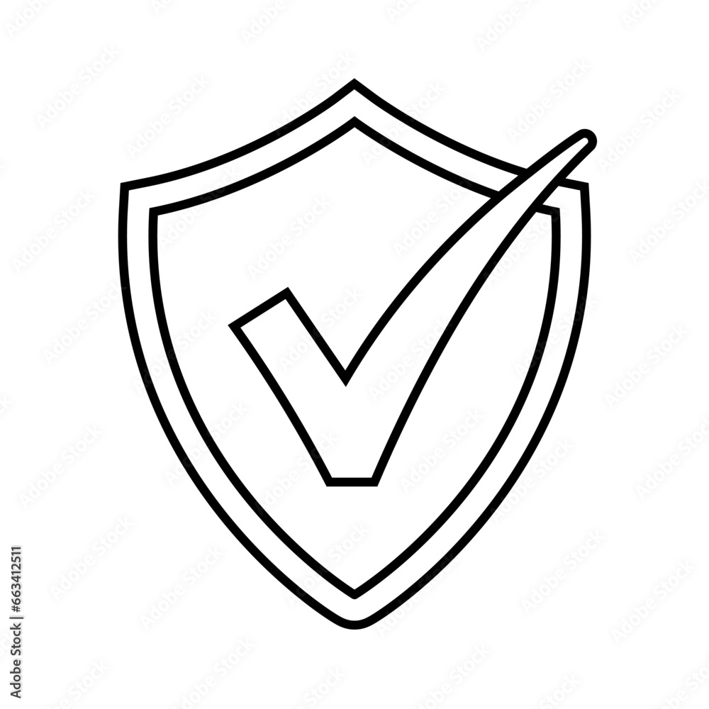 Vector shield with check mark icon vektor Stock Vector | Adobe Stock