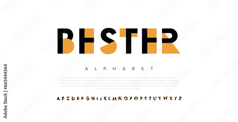 Bester Modern font. Sans Serif Font. Regular upper cursive urban style ...