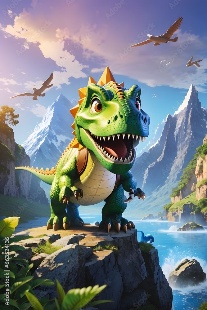 Dinosaur Illustration Forest Background Jungle Background Animal ...