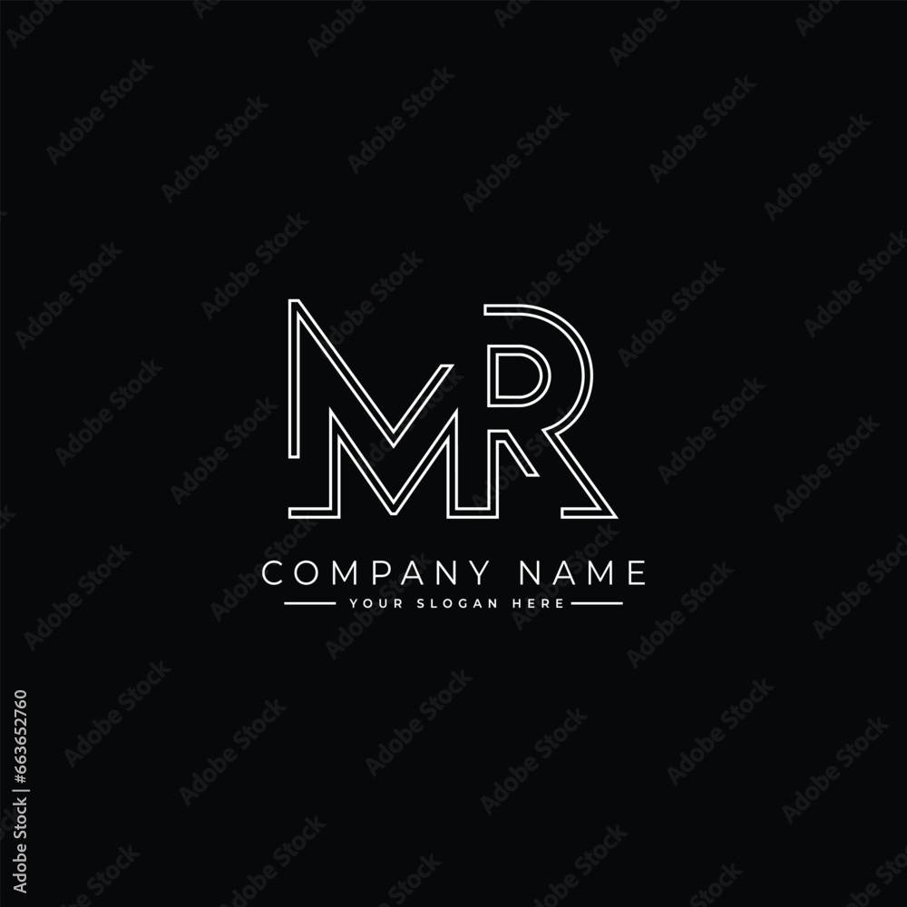 Initial MR Vector Logo - Elegant Monogram Template for letter M and R for your Business Stock ...