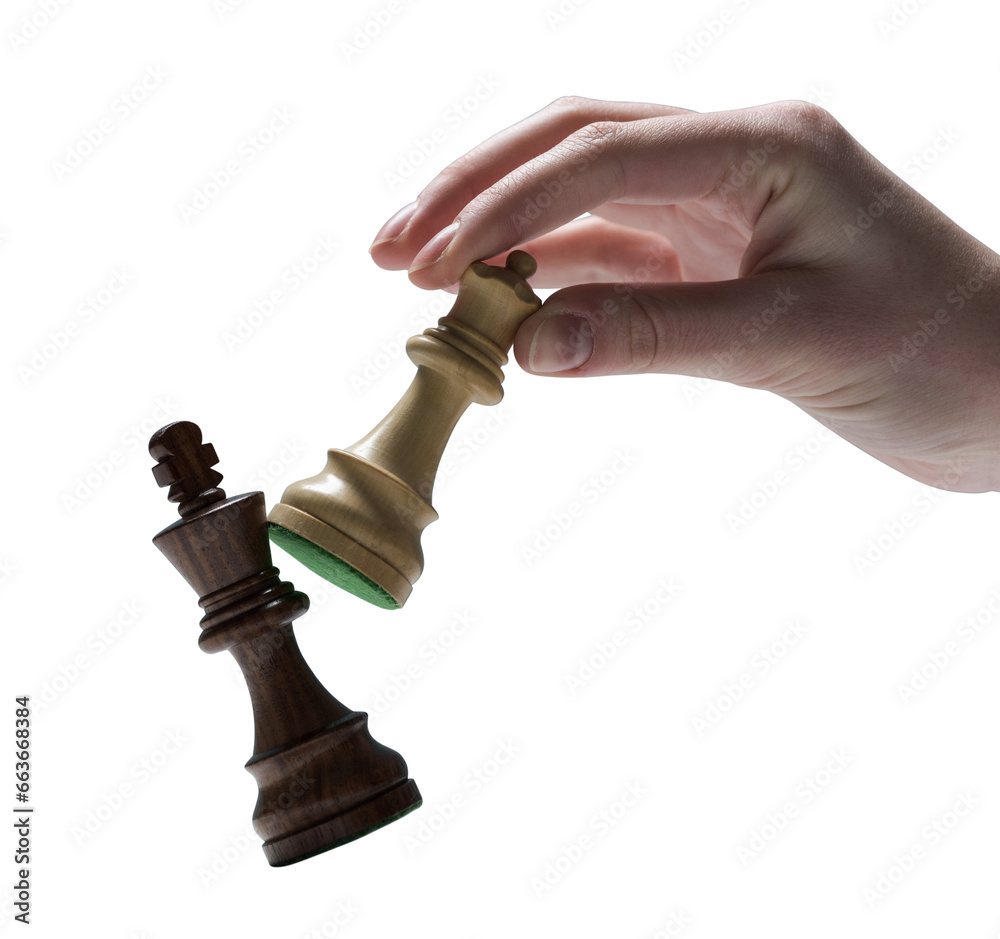 Player defeating his opponent and winning at chess Stock Photo | Adobe ...