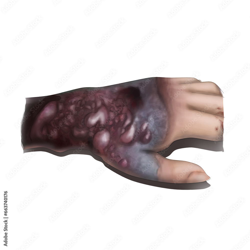 Ilustración de Stock bola can cause widespread bleeding in the human ...