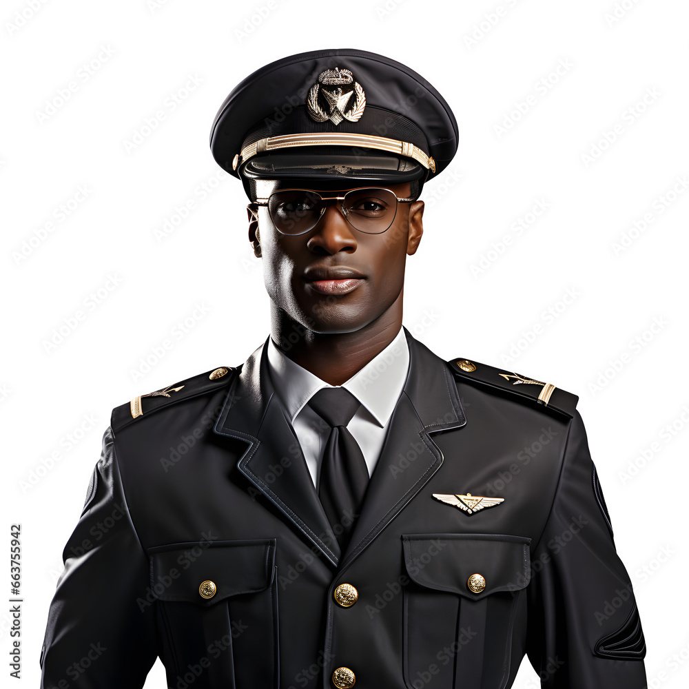 Black man pilot, on transparent background, african american, png file ...