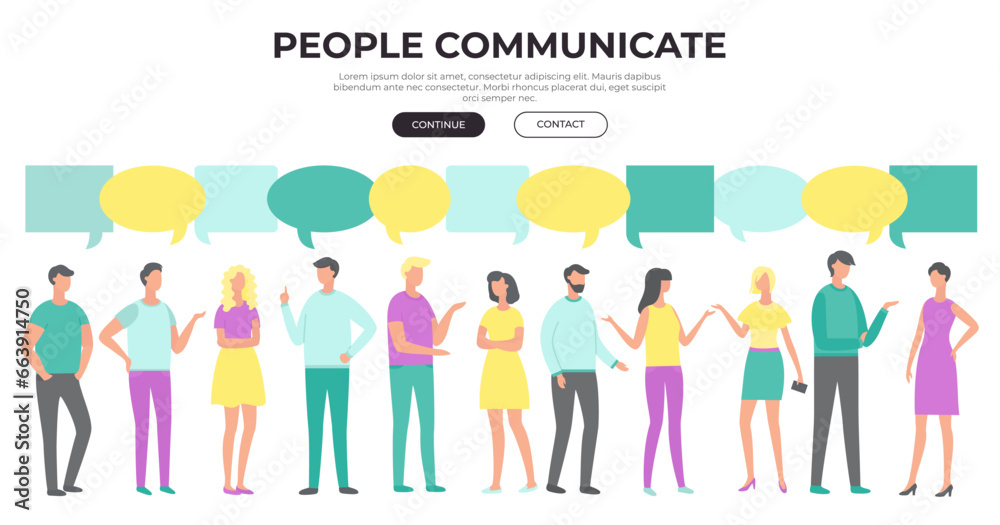 People talking. Vector illustration. Through dialogue, people can share ...