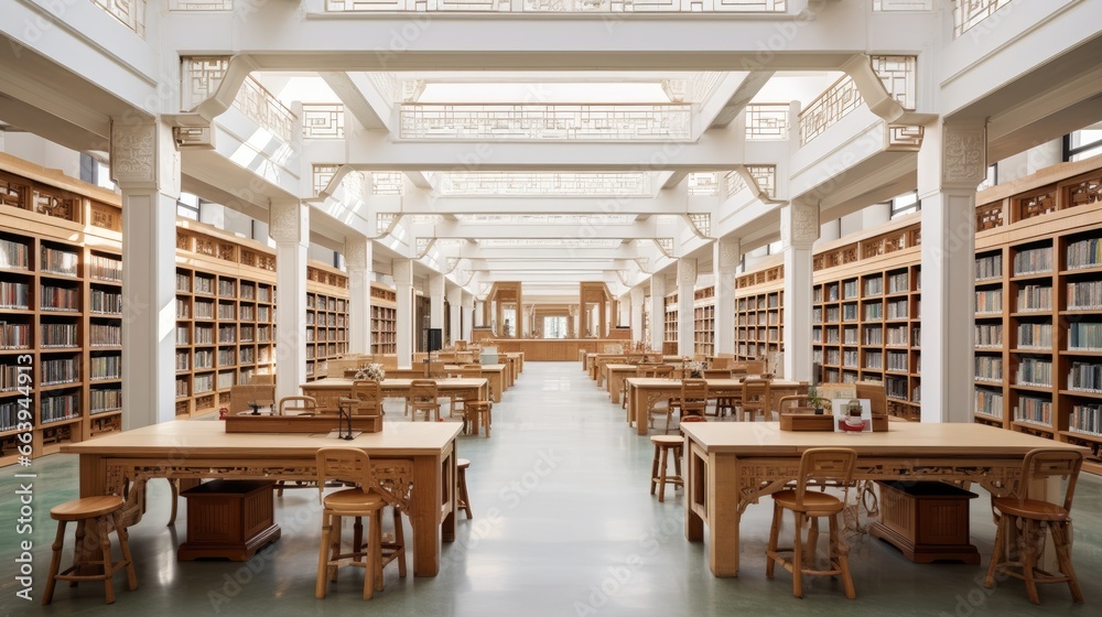 Chinese high school library with amazing space and light where learning ...