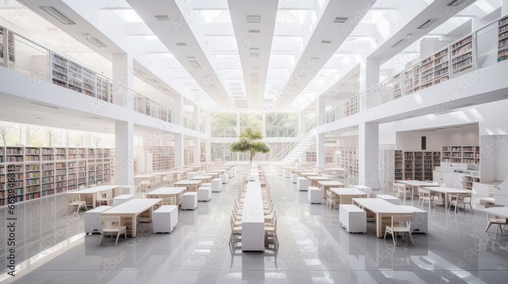 Chinese high school library with amazing space and light where learning ...